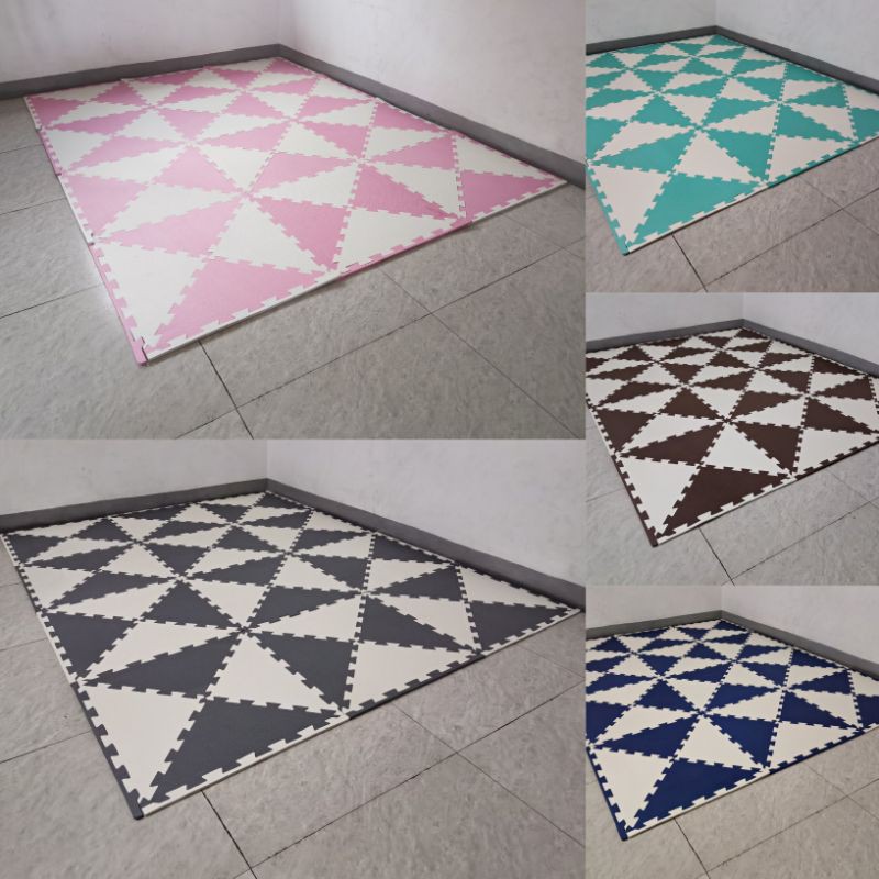 【With Side Strips】4 in 1 (4pcs) BIG SIZE Puzzle mat TRIANGLE Design ...
