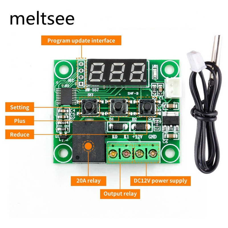 W1209 DC 12V LED Digital Thermostat Temperature Control Thermometer ...