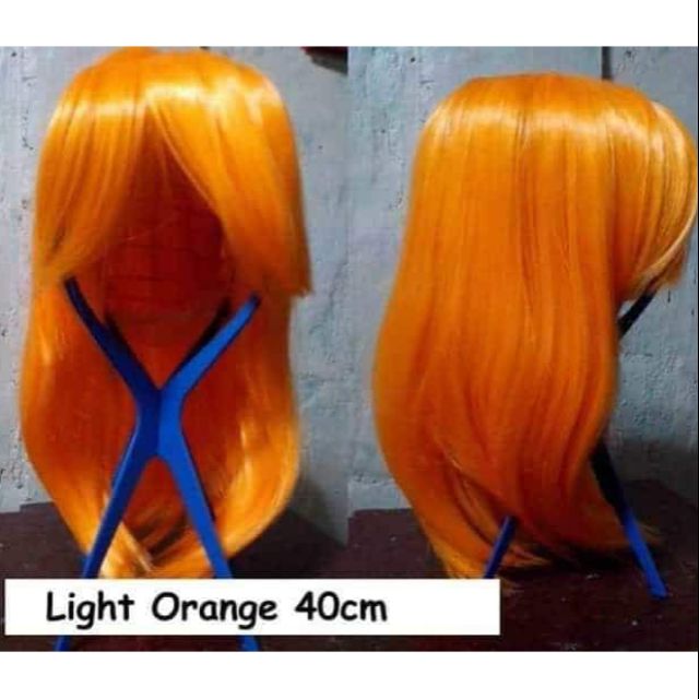 Orange Shoulder lenght wigs good quality wig | Shopee Philippines