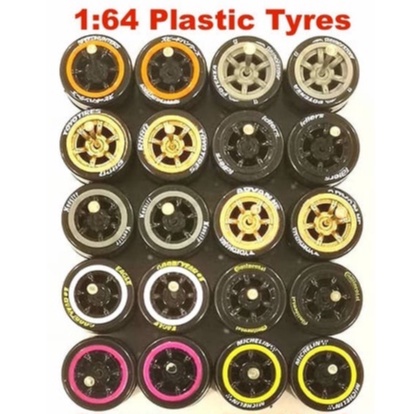 1/64 Tayar Plastik Comold fit 1:64 Hotwheels Matchbox Custom Wheels Rim ...