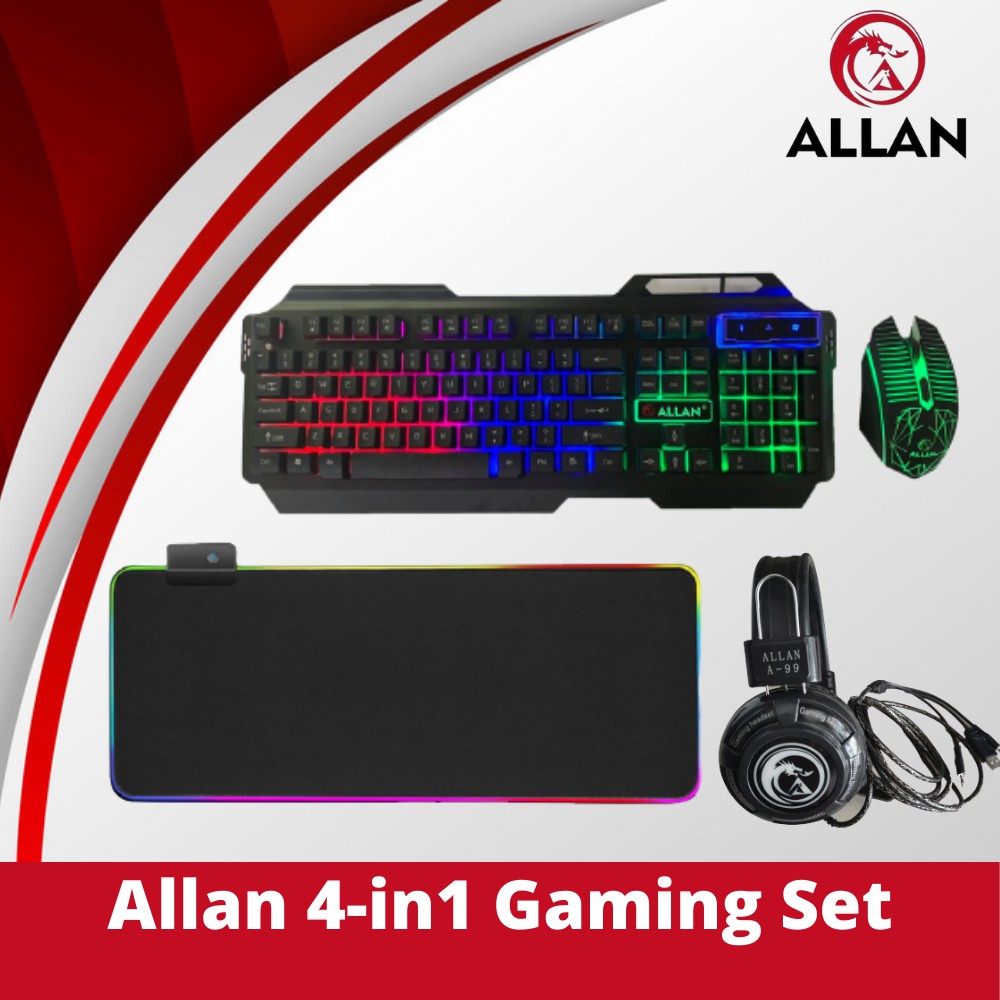 ALLAN RGB GAMING BUNDLE, RGB Keyboard and Mouse Combo, RGB Exteneded ...