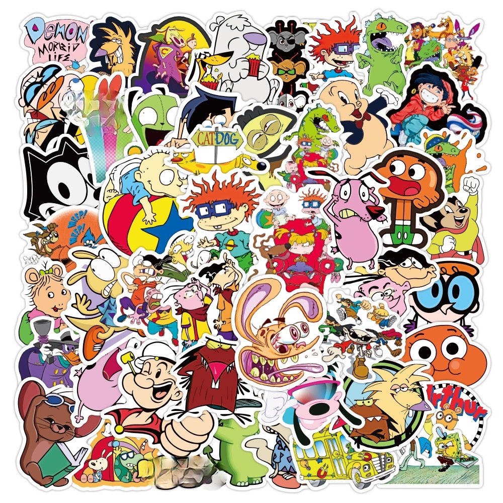50/25/10PCS Classic 90s Cartoon Graffiti Waterproof Stickers For ...