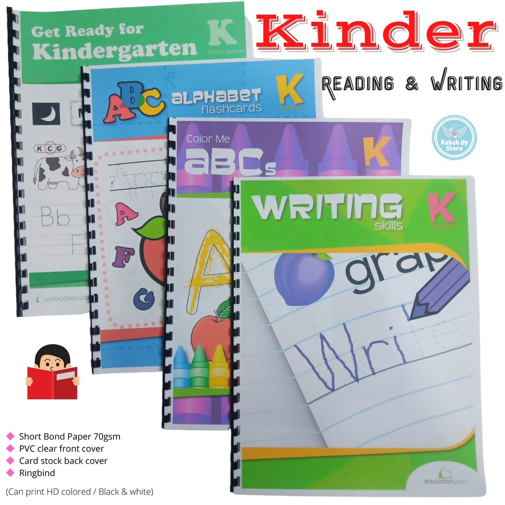 KINDER (READING & WRITING) Workbook Worksheet Homeschool Learning ...