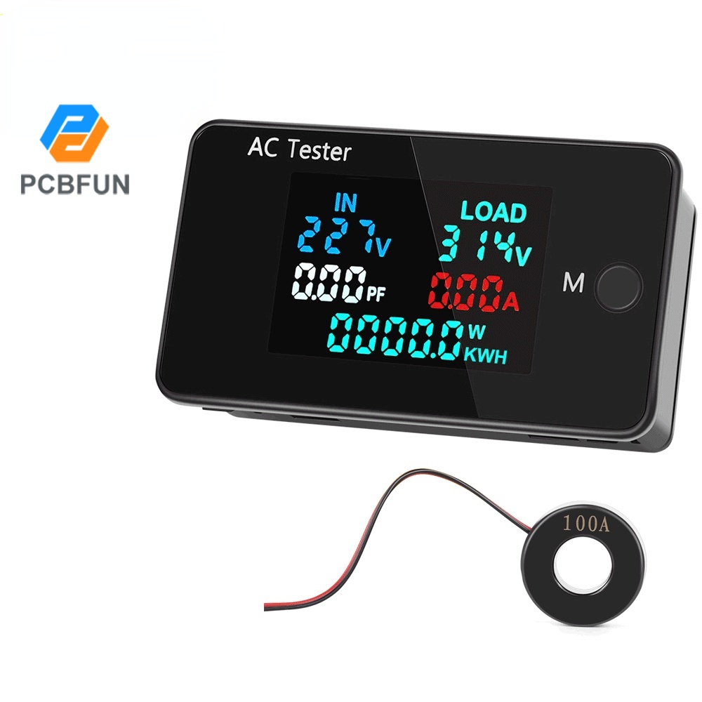Pcbfun Ac 0-500V Digital Voltmeter 0-100A Ammeter Energy Meter Led ...