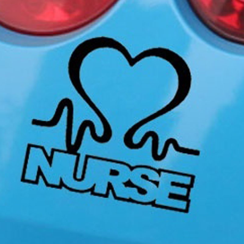Nurse Heart Love Artistic Heart Shape Car Sticker for Motorhome SUV ...