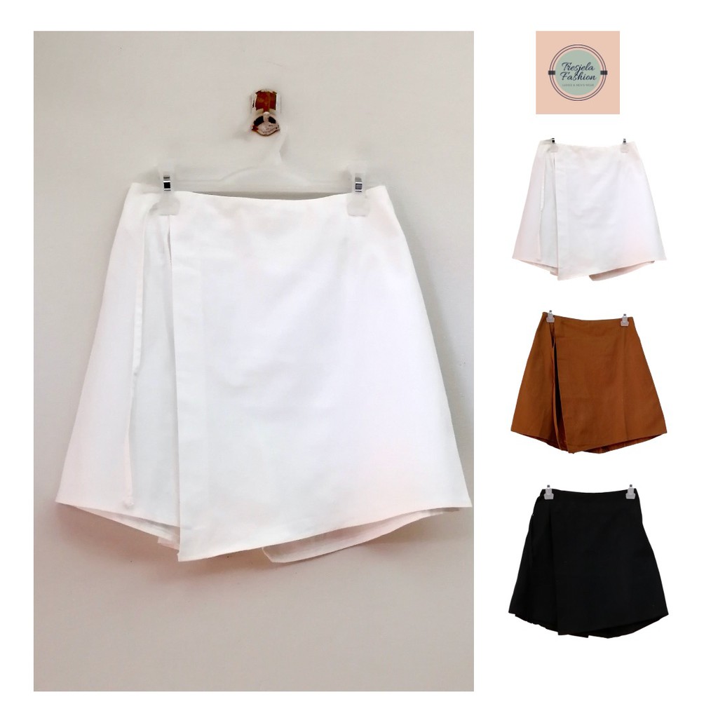 Women’s Side Tie Cotton Short Skirt (Skort) | Shopee Philippines