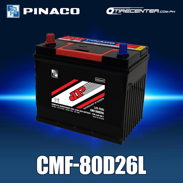 PINACO JP 80D26L / N50ZL / 2SMF Maintenance Free Car Battery, For Accent / Sorento / Innova ...