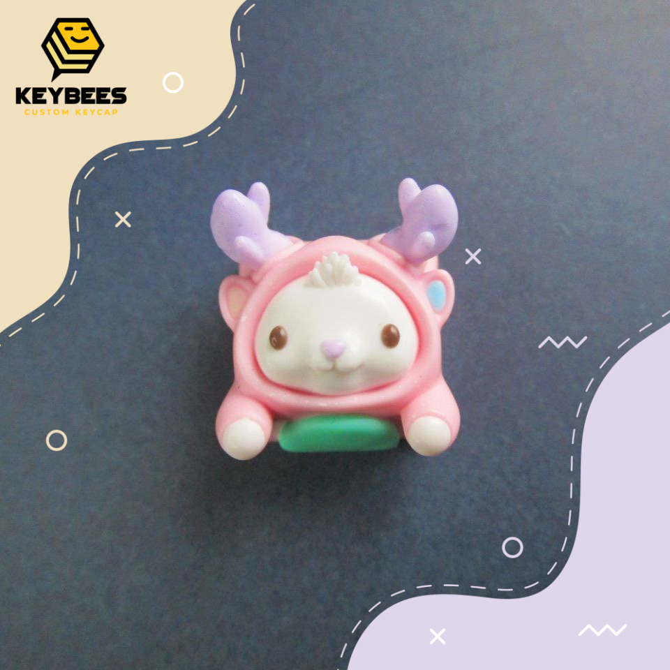 Artisan Keycap - Pink Rudory handmade resin Mechanical Keyboard Button ...