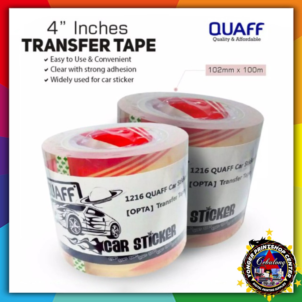 QUAFF APPLICATION TAPE FOR CAR STICKER 4inches 102 x 50meters | Shopee ...