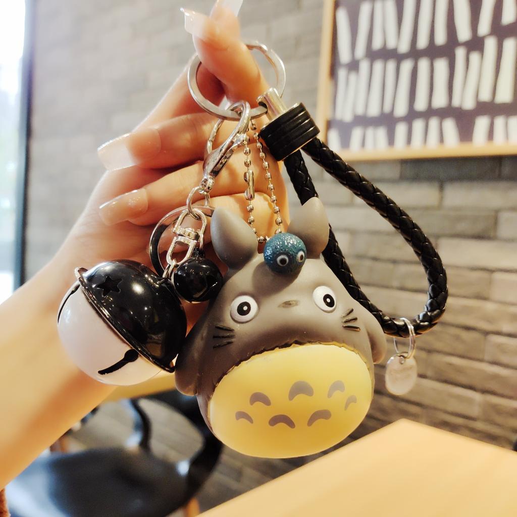 Influencer Cartoon My Neighbor Totoro Doll Keychain Bell Key Chain Ring ...