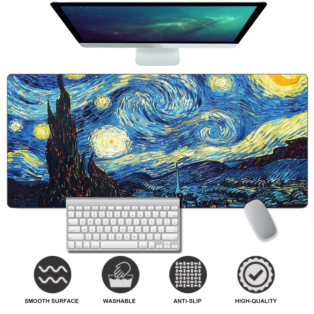 Van Gogh's Art Mousepad Night Extended Mousepad Large Gaming Mouse pad ...