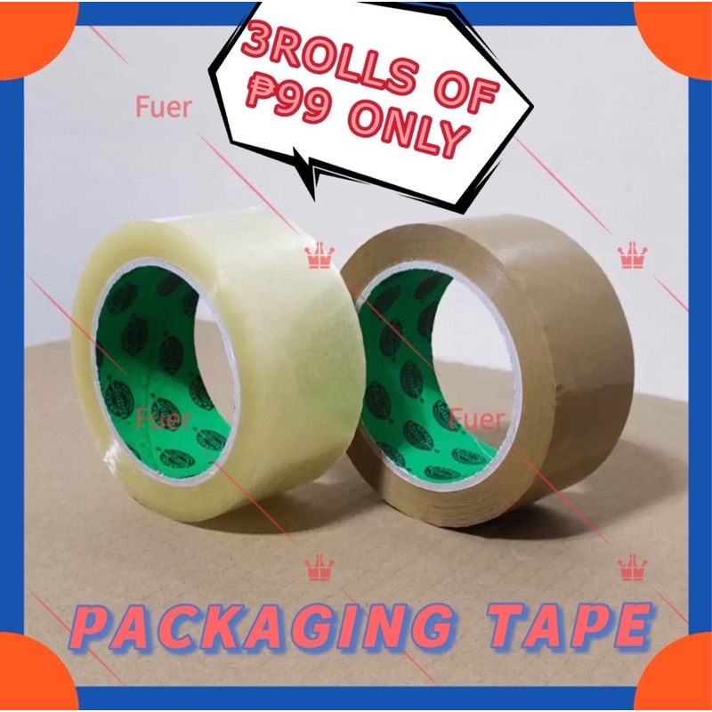 3rolls Packaging tapes 2inchsx100m/200m clear tape and tan tape ...