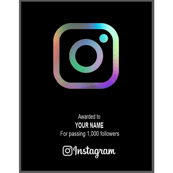 Acrylic Instagram Award Plaque Display with Personalized Name ...