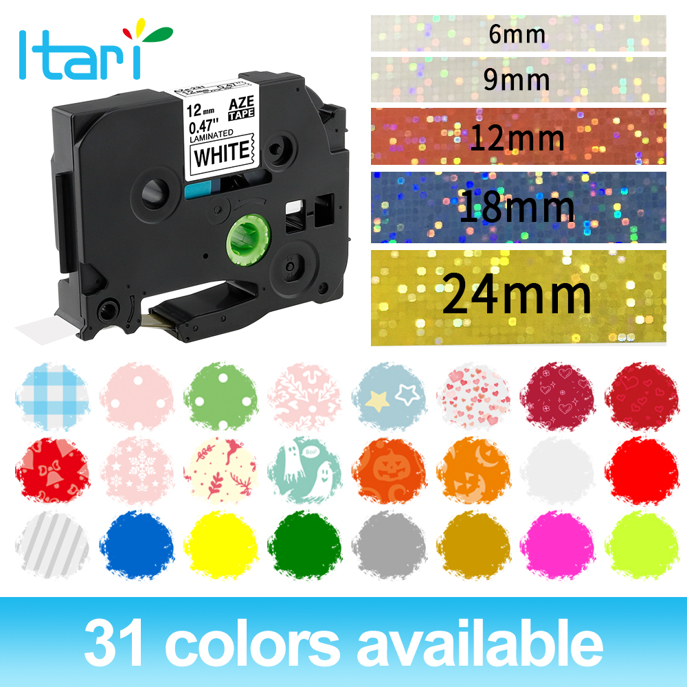 50 Colors TZe-231 Compatible for Brother P-touch Printers Label Tape TZ ...