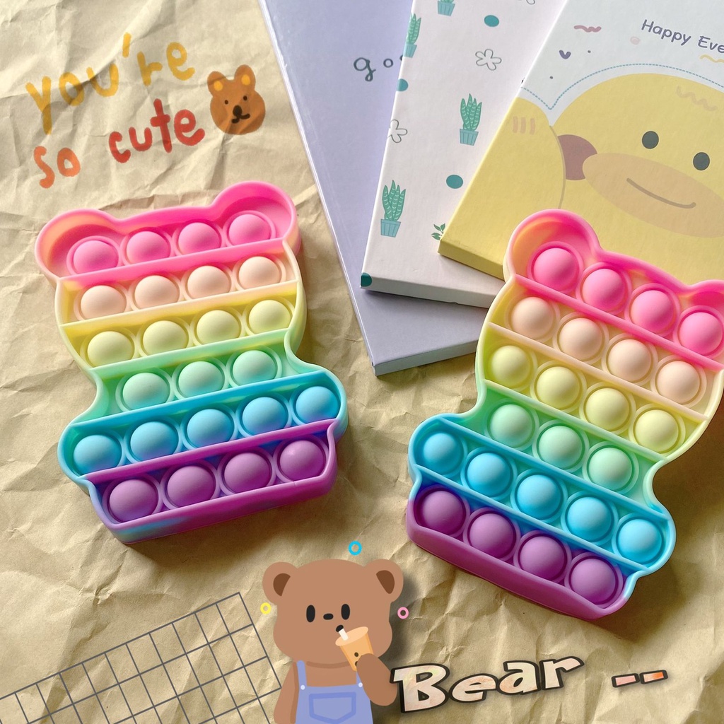 Ohana - POP IT BIG ORIGINAL BEAR multicolor Fidget Toy Push bubble ...