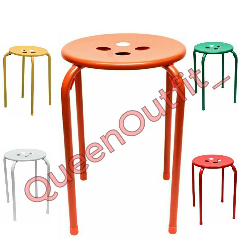 HITAM Informa Metal Iron stool - Outdoor Indoor Cafe Restaurant Office ...