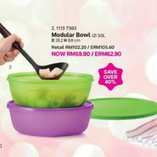 Modular bowl (2) Tupperware | Shopee Philippines