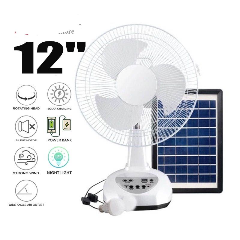 KUKU Solar 12 Inch Portable Industrial Fan 12 Inch (KUKU-3012 ...
