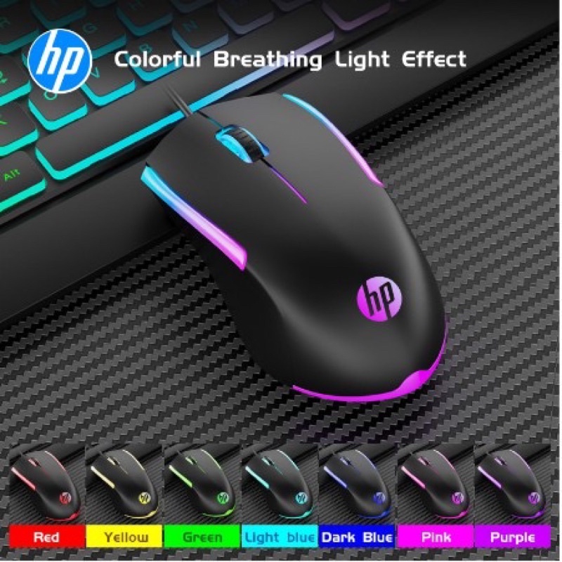 HP M160 Wired Mouse High Performance Optical Gaming Mouse With 7 Colours Rainbow LED | Shopee ...