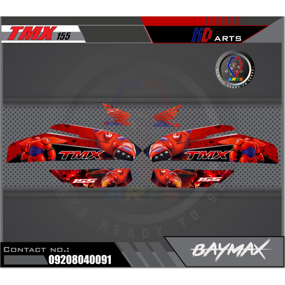 TMX 155 Decals "Baymax" : Customized Motorcycle Decals, Laminated, NO ...