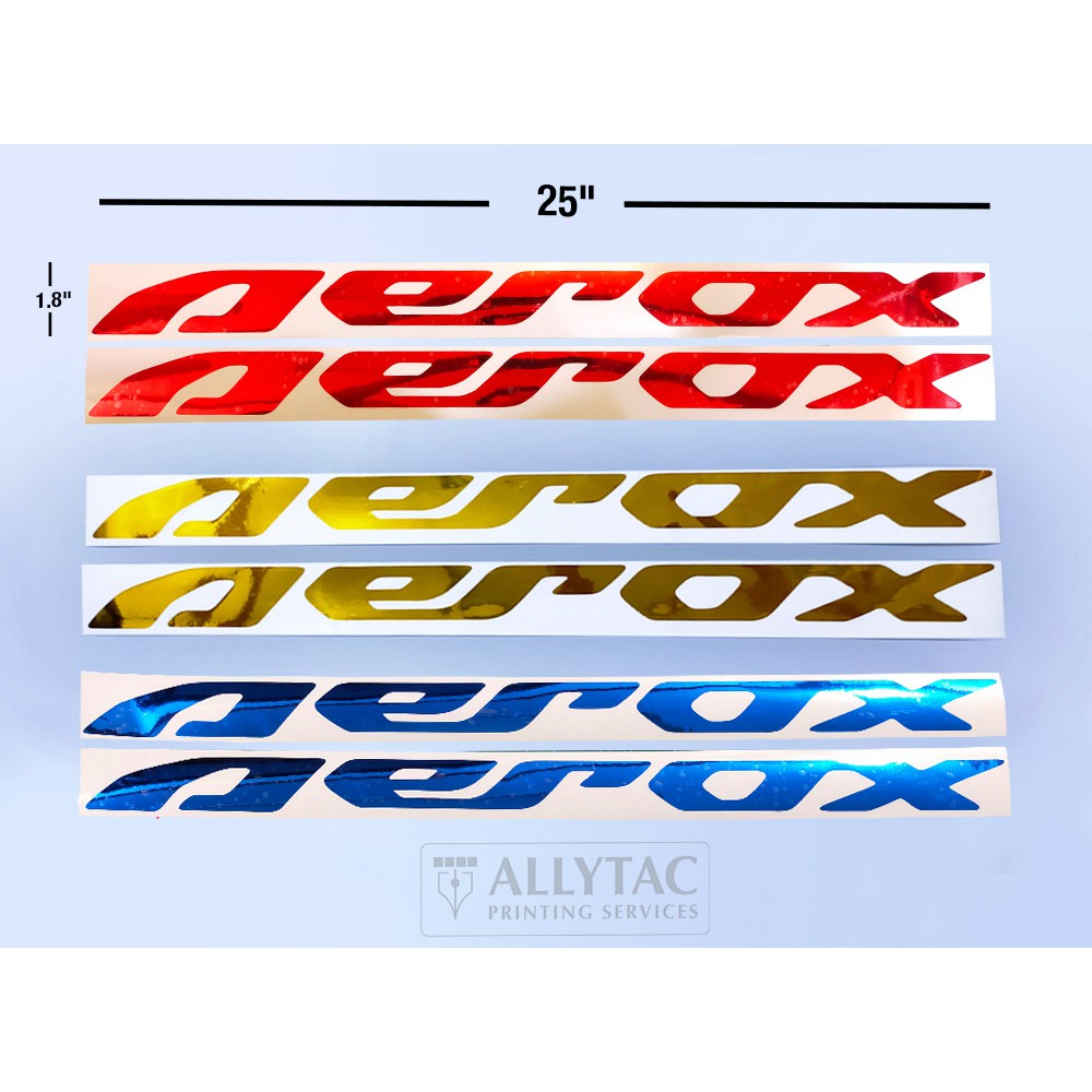 AEROX Side Stickers - 2PCS Yayamanin Red Chrome / Gold Chrome / Blue ...