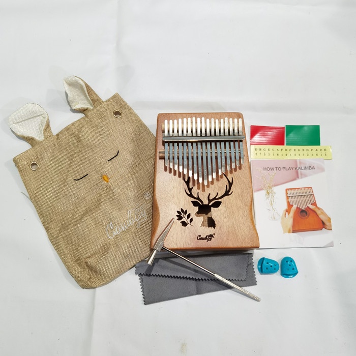 Kalimba Mahogany 17 Keys Cowboy Brand Brown Original Fullset | Shopee ...