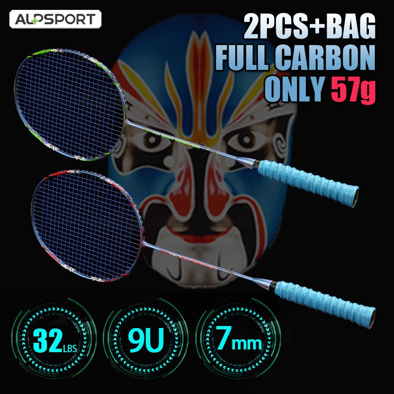 Alpsport Lp 9u 59g G5 Max 32 Lbs Badminton Racket 2 Pcs Set Super Light ...