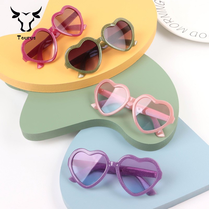 Bagong Mga Bata Gradient Color Love Sunglasses Candy Frame Cartoon Cute Na Mga Bata Salaming
