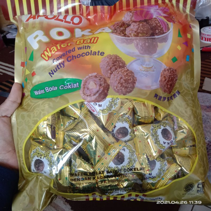SNACK LEBARAN APOLLO ROKA WAFER BALL BAG 50 PCS / WAFER BALL SALUT ...
