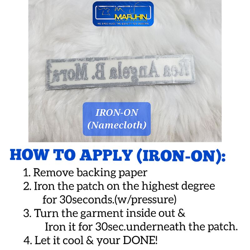NAME CLOTH Patch (Customized name cloth) Computerized Embroidery (IRON ...