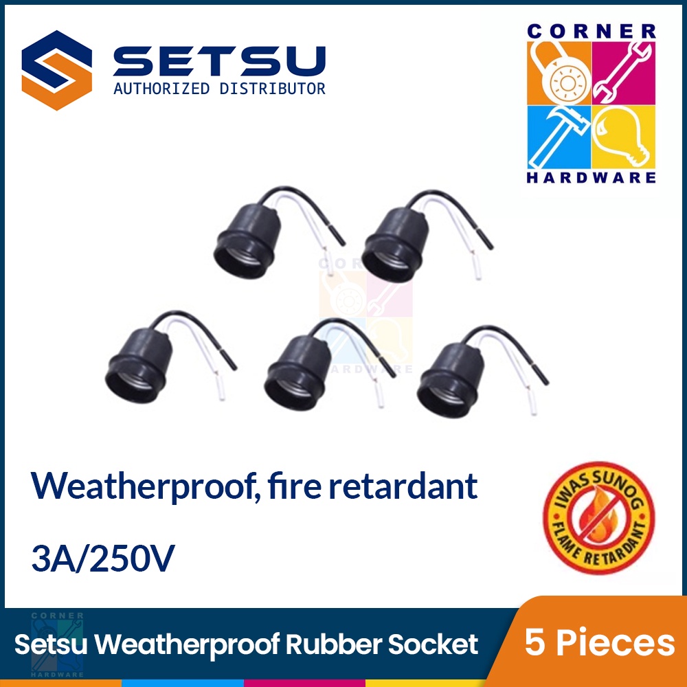 SETSU Weatherproof Rubber Socket E27 5pcs. | Shopee Philippines
