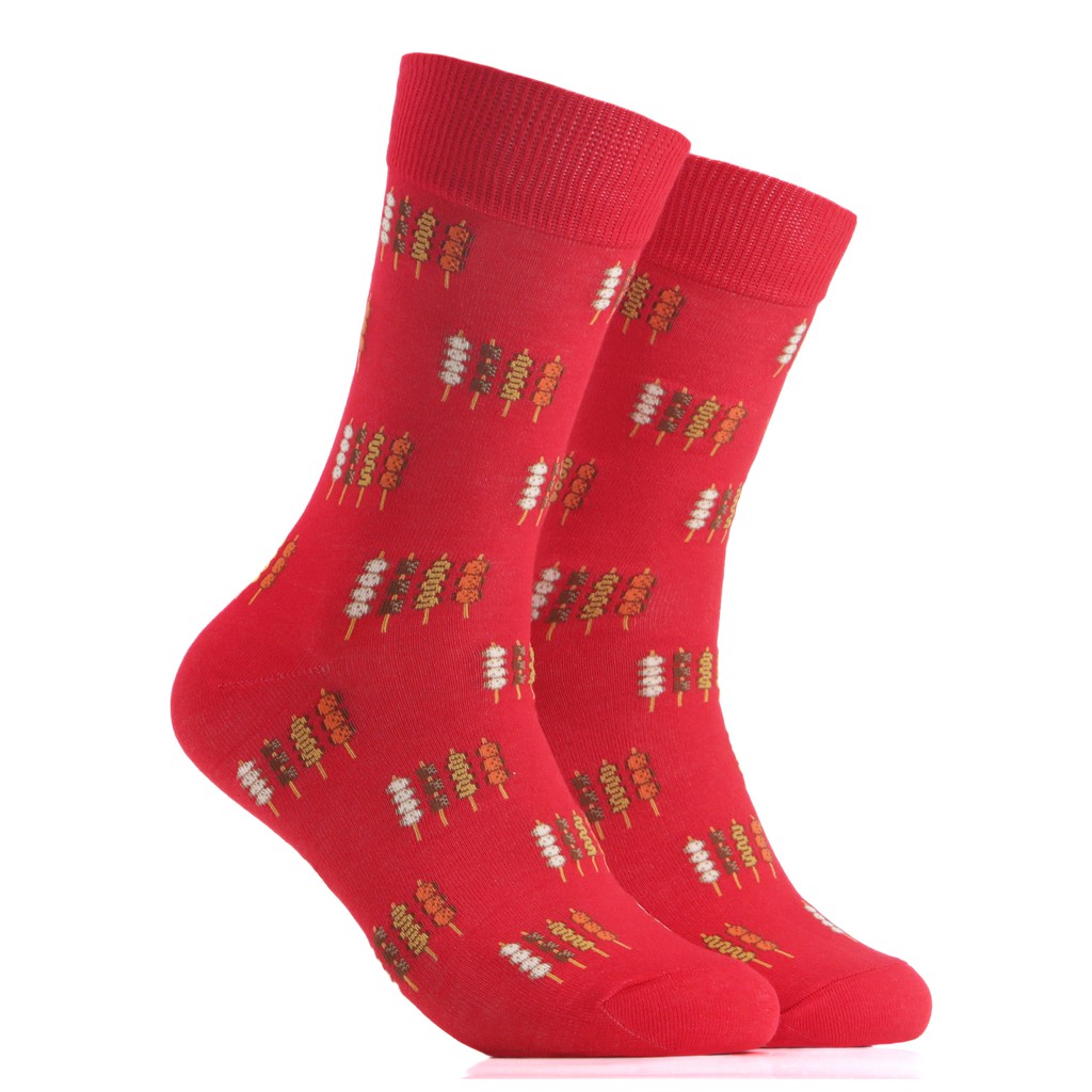 Iconic Socks Local Street Food Pattern Crew Length Mens Formal Socks ...
