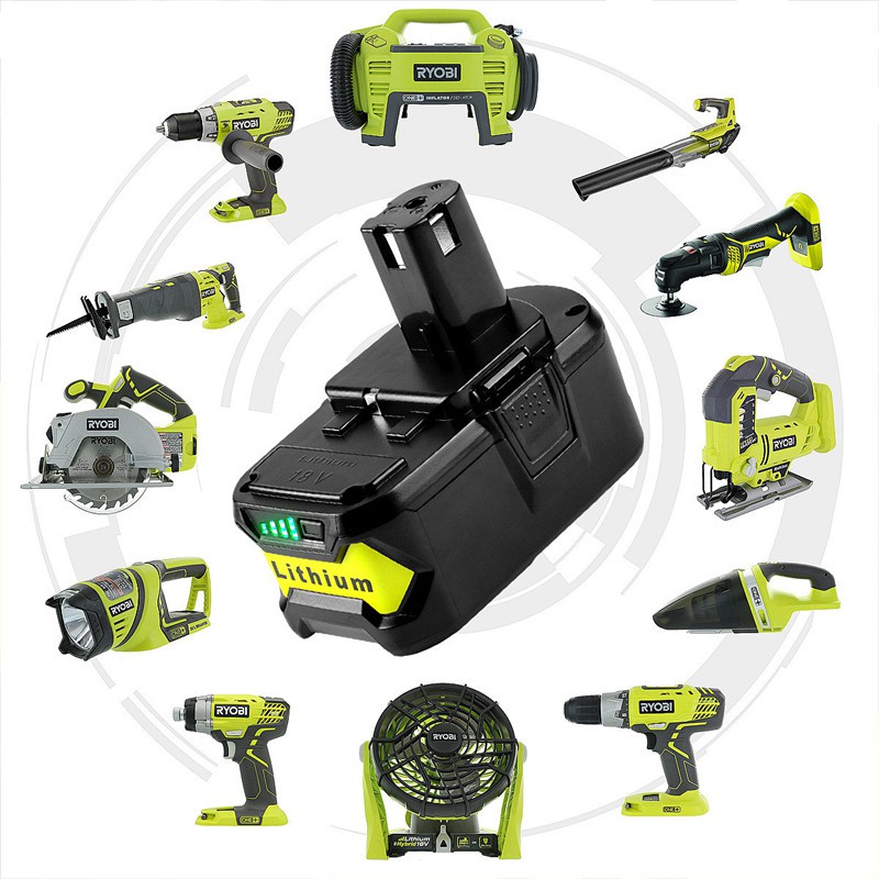 For Ryobi 18V 6.0Ah 6000mAh Rechargeable P107 P108 RB18L40 Battery ...