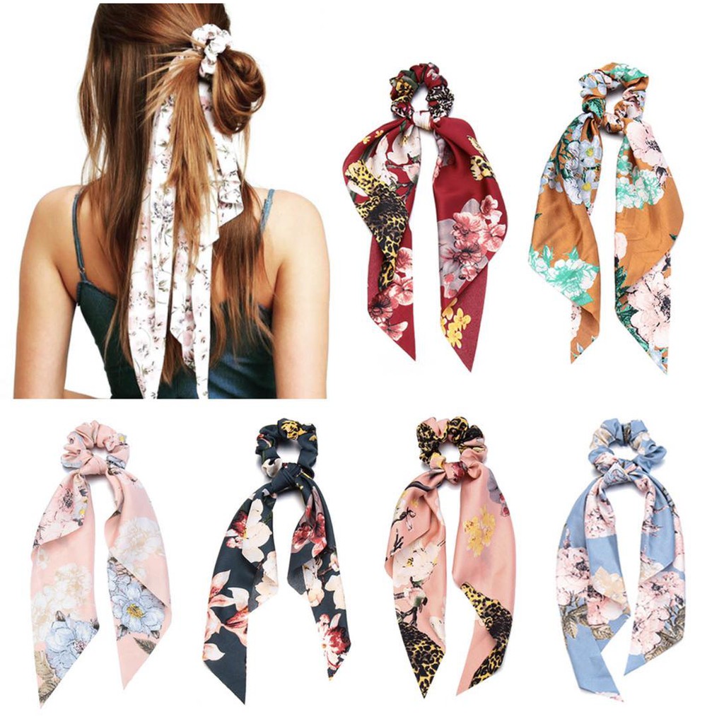 EMS fashion Ponytail scrunchie hair ties Scarf Elastic Hair Rope good ...