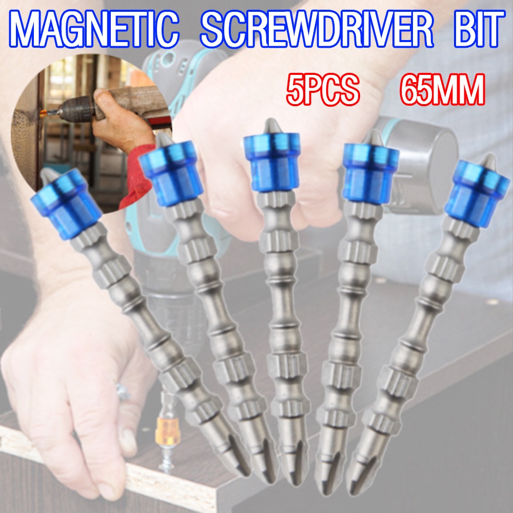 New5Pcs Single Head Magnetic Screwdriver Bit Anti-Slip Hex S2 PH2 ...