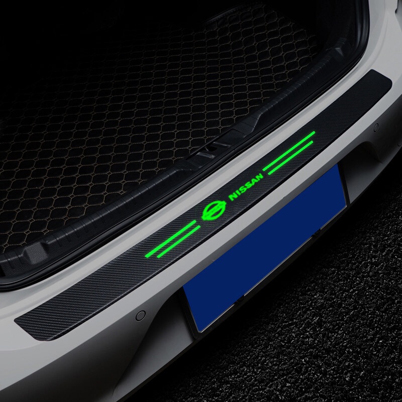 1 piece luminous carbon fiber pattern threshold sticker for Nissan ...
