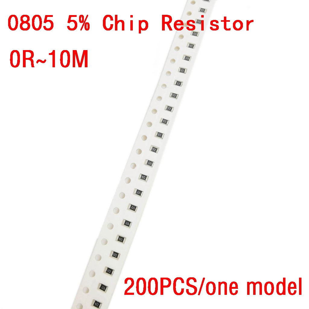 200pcs 0805 Chip Resistor resistors 5% J 0R~1K 0R 1R 10R 100R 220R 330R 470R 510R 4.7R 20R 0 1 ...
