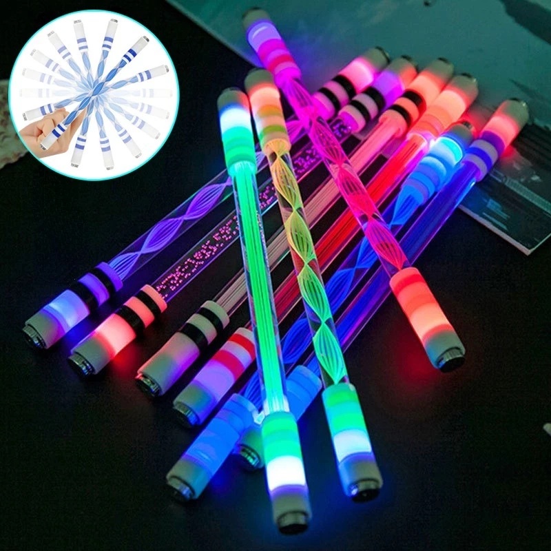 LED Flash Luminescent Rolling Finger Develop intelligence Spinning Pen ...