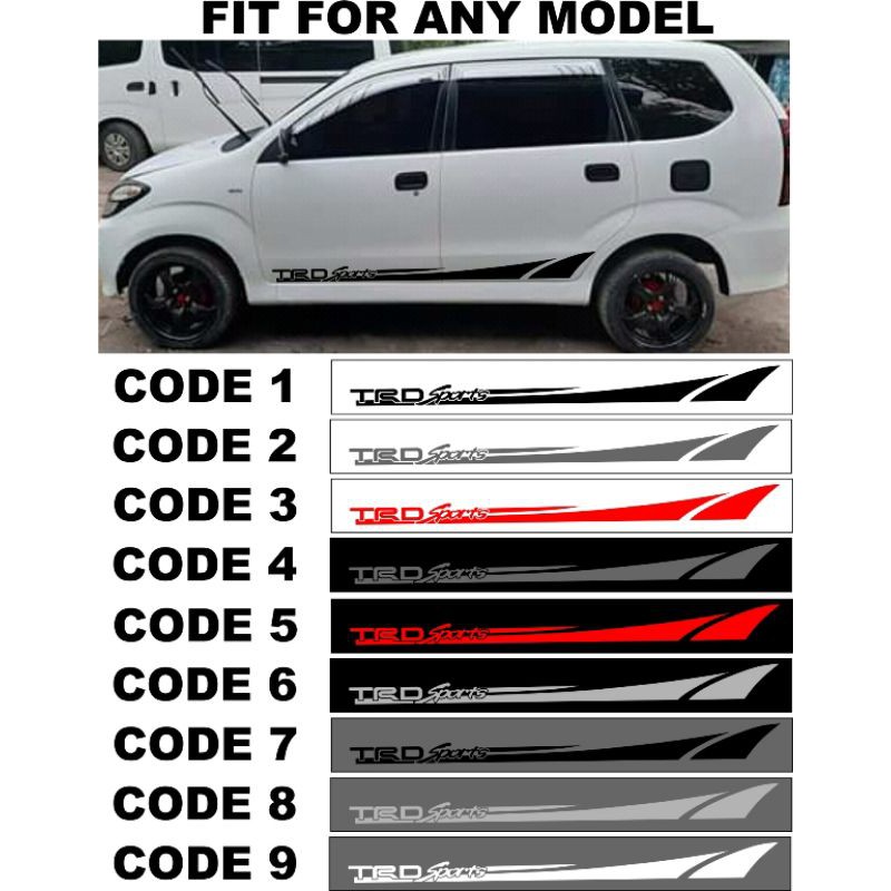 Toyota Avanza TRD Sport Design Sticker Decals set 2pcs | Shopee Philippines