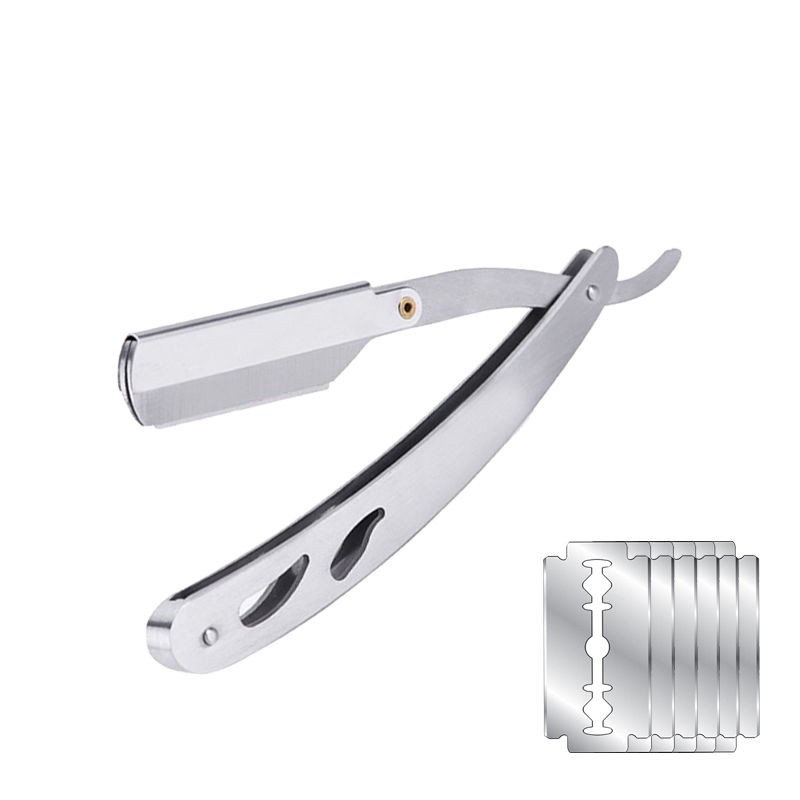 Barber Men Straight Razor Folding Razor Knife Metal Razor 10 Blades ...