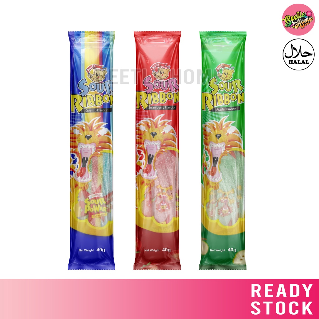 Sour Ribbon / Sour Ties Candy Extra Long Twinfish Rainbow Sour Belt ...
