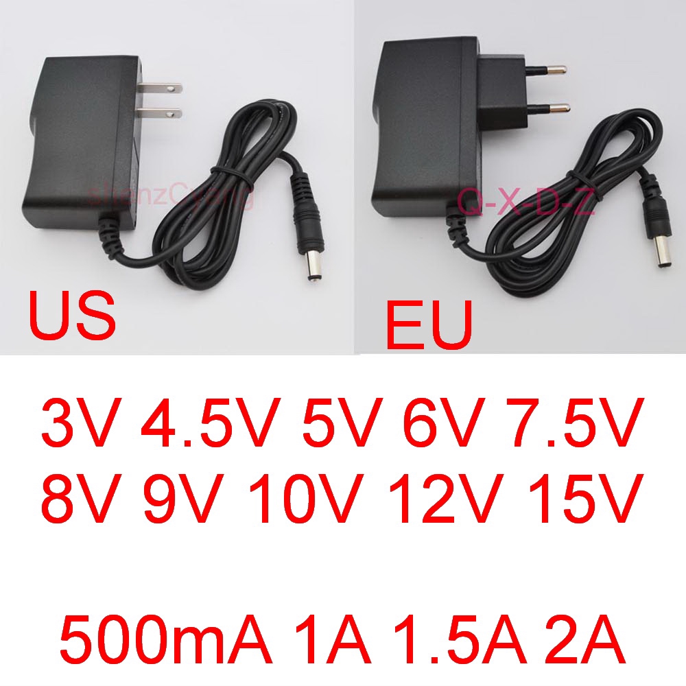 AC adapter DC 3V 4.5V 5V 6V 7.5V 8V 9V 10V 12V 1A 2A 1000mA Switching ...
