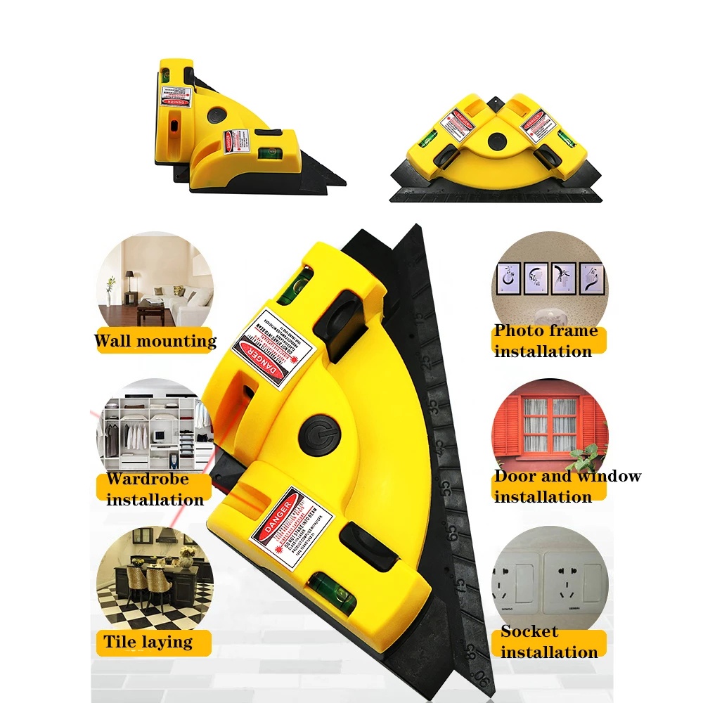 Plastic 90 Degree Right Angle Laser Measuring Level Tiling Floor ...