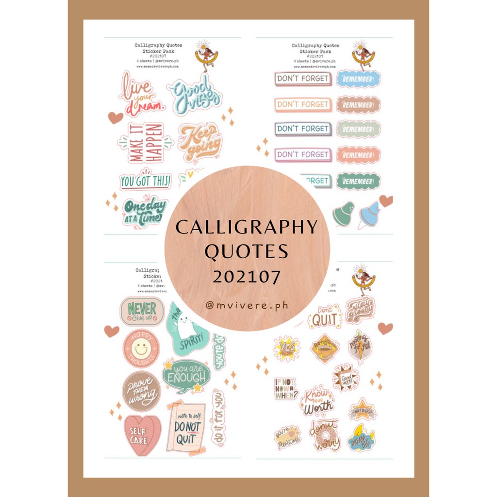 A6003 CALLIGRAPHY| Calligraphy Stickers for Bullet Journaling 202107 ...