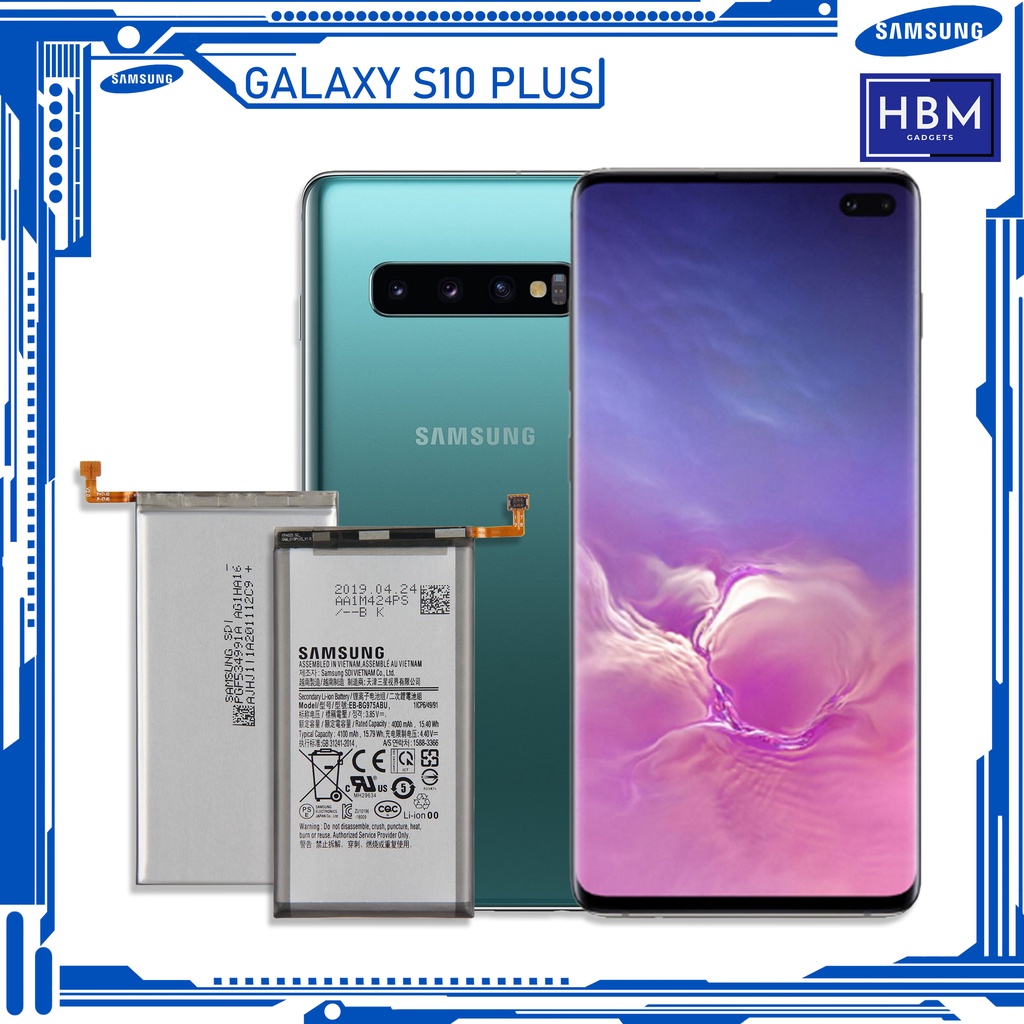 Original Samsung Galaxy S10 Plus Battery Model: EB-BG975ABU (4100mAh ...
