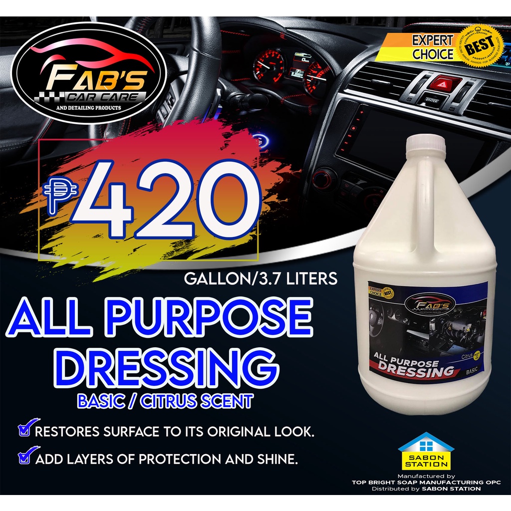 All Purpose Dressing (Basic) 1 Gallon FABS Car Care | Shopee Philippines