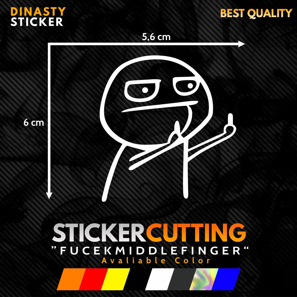FUCEK MIDDLE FINGER MEME CUTTING STICKER | Shopee Philippines