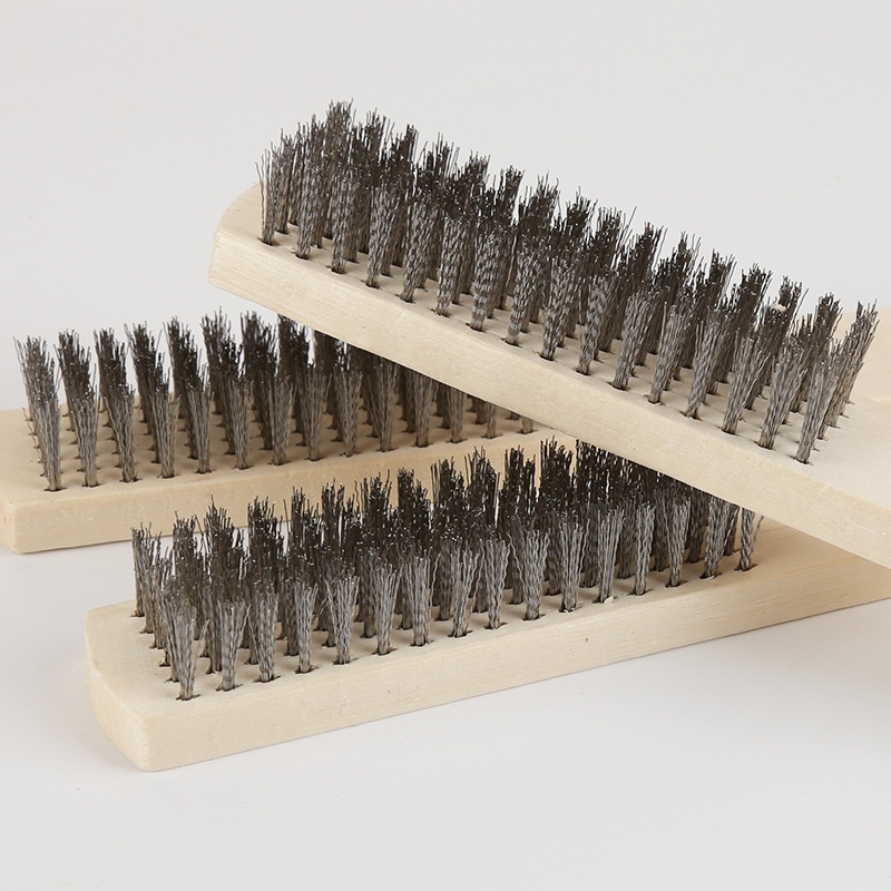 Steel Brush Wood Handle Copper Wire Brush | Shopee Philippines