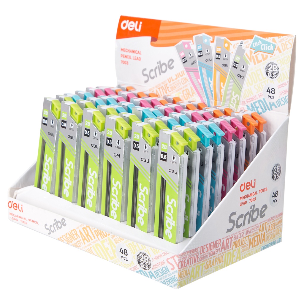 Deli 0.5mm 2B Mechanical Pencil Graphite Refill Replacement Pencil Lead ...