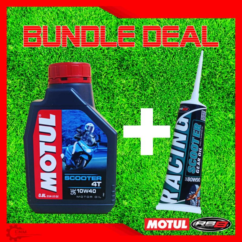 BUNDLE!!! MOTUL SCOOTER 10W-40 800ML + RS8 SCOOTER GEAR OIL 120ML ...